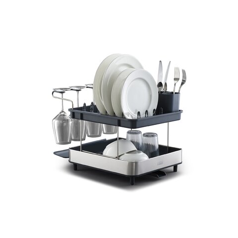 JJ EXCEL STEEL 2-TIER DISH RACK - GREY | TANGS Singapore