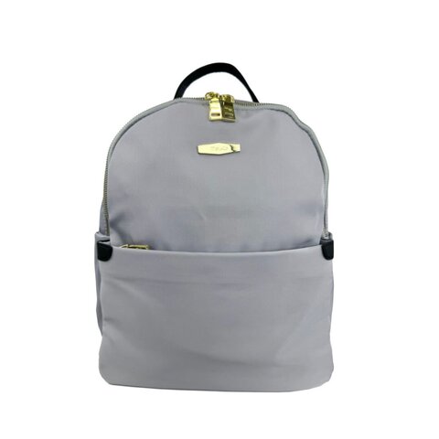 Basic Nylon Round Top Backpack Grey | TANGS Singapore