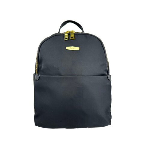 Basic Nylon Round Top Backpack Black | TANGS Singapore