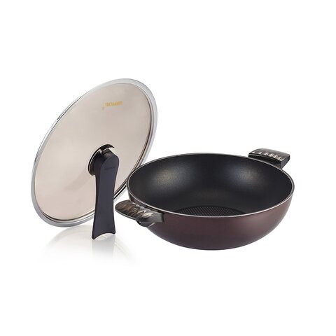 32CM PREMIUM INDUCTION DIAMOND LITE CHEF WOK WITH SELF STANDING LID ...