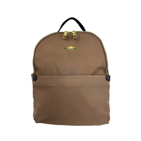Basic Nylon Round Top Backpack Light Brown | TANGS Singapore