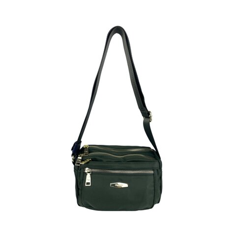 Nylon Double-Zip Sling Bag Khaki | TANGS Singapore