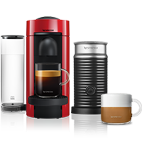 Vertuo Plus Cherry Red with Milk Bundle | TANGS Singapore