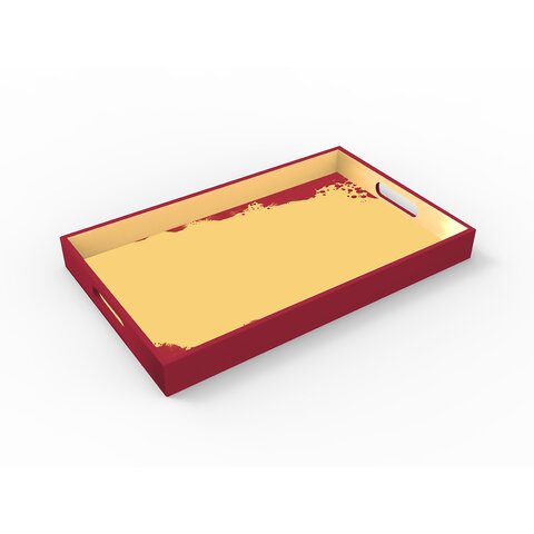 Rectangular Tray, Gold Design | TANGS Singapore