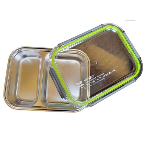 316L Microwavable Stainless Steel Two Compartment Containers with ABS ...
