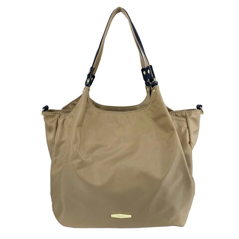 Basic Nylon Round Top Backpack Beige | TANGS Singapore