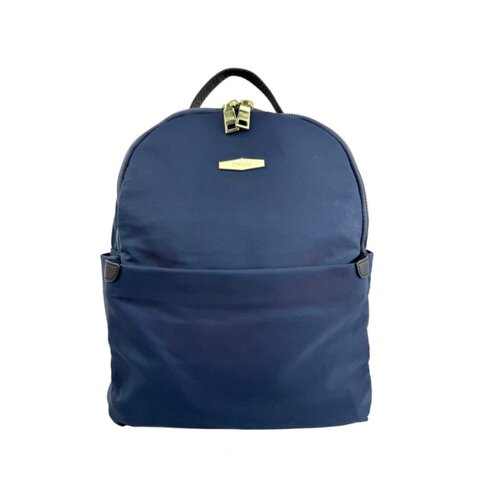 Basic Nylon Round Top Backpack Navy | TANGS Singapore