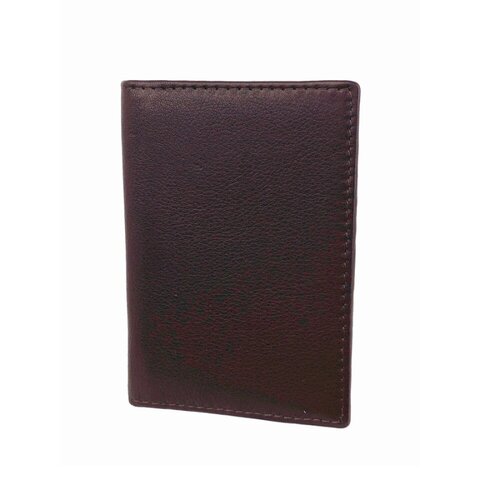 Genuine Leather Bi-Fold Card Holder Dark Brown | TANGS Singapore