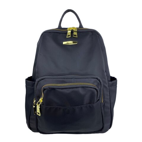 Nylon Angled-Top Backpack, Black | TANGS Singapore